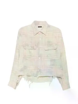 R13 Plaid-pattern Frayed Shirt - Neutrals