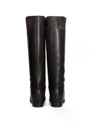 JULIE DEE Round-toe Leather Boots