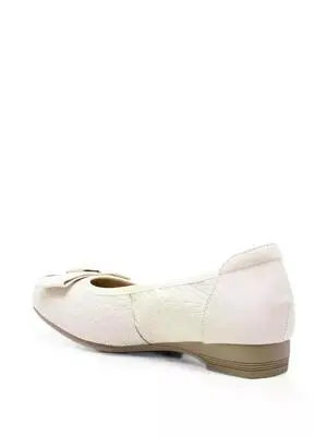 LINDA BAUMANN Woven-effect Bow Ballet Flats