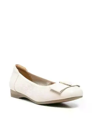 LINDA BAUMANN Woven Effect Bow Ballet Flats