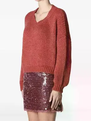 ROBERTO COLLINA V-neck Chunky-knit Sweater