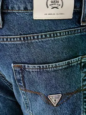 Guess Logo-patch Straight-leg Jeans