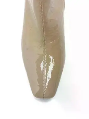 LINDA BAUMANN Patent-finish Square-toe Ankle Pumps