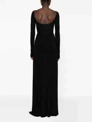Elisabetta Franchi Ruched Logo-buckle Asymmetric Dress