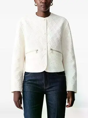 Guess Logo Quilted Jacket - Neutrals