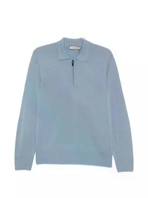 Canali Quarter-zip Polo Shirt - Blue