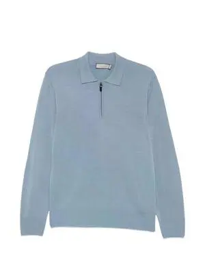 Canali Quarter-zip Polo Shirt - Blue