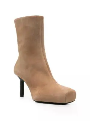 ALAINPAUL Square-toe Ankle Boots - Brown