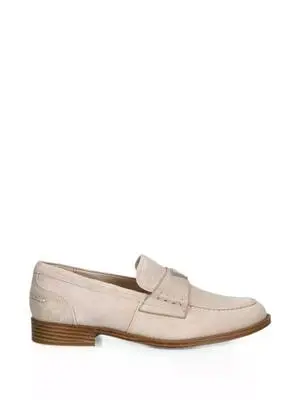 Guess Logo-plaque Suede Loafers - Neutrals