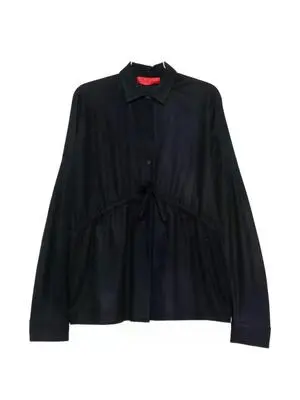 THELATEST Drawstring-waist Long-sleeve Shirt - Blue