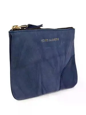 Comme Des Garçons Logo-print Calf Leather Pouch