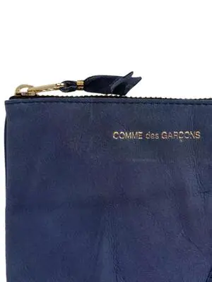 Comme Des Garçons Logo-print Calf Leather Pouch