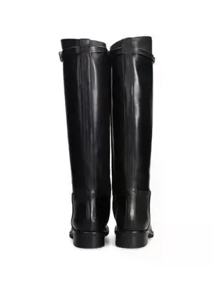 JULIE DEE Buckle-detail Leather Boots