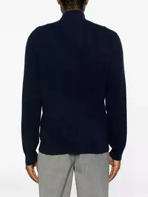 Canali Zip-up Ribbed-knit Sweater