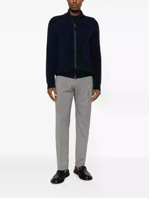 CANALI Canali Zip-Up Ribbed-Knit Sweater