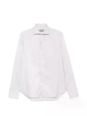 Canali Micro-check Spread-collar Shirt - Neutrals