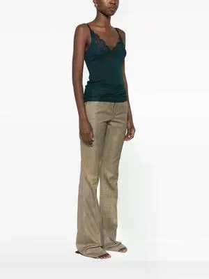 Saint Laurent Lace-trim Ribbed Camisole Top