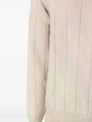 CRUCIANI Ribbed-knit Crewneck Sweater - Neutrals