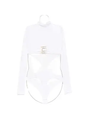 Elisabetta Franchi Logo-plaque Cropped Top - White