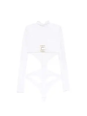 Elisabetta Franchi Logo-plaque Cropped Top - White