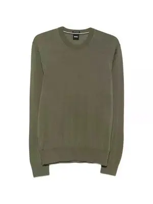 BOSS Crew-neck Wool Sweater - Green