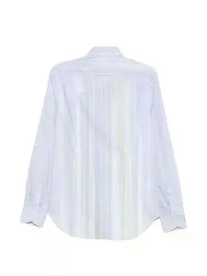 Canali Vertical-stripe Long-sleeve Shirt - Blue