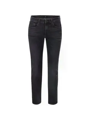 7 For All Mankind Belt-loop Buttoned Jeans - Black