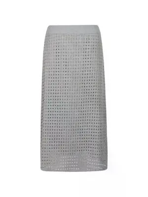 Peserico Perforated-design A-line Midi Skirt - Grey