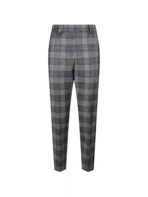Peserico Check-pattern Tapered Trousers - Grey
