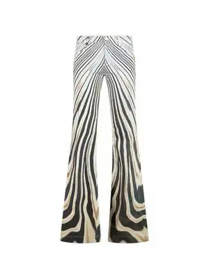 Roberto Cavalli Zebra-print Flared Trousers - Black