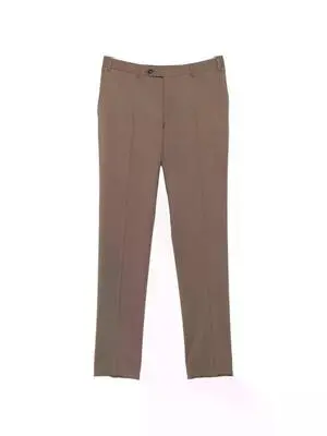 Canali Pressed-crease Tailored Trousers - Brown