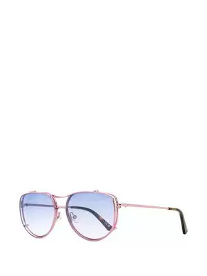 Emilio Pucci Aviator Eyeglasses With Clip-on Lenses - Pink