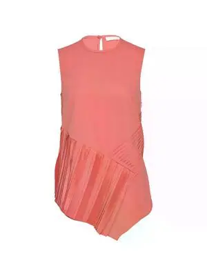 CLUB21 Pleated-panel Blouse - Orange