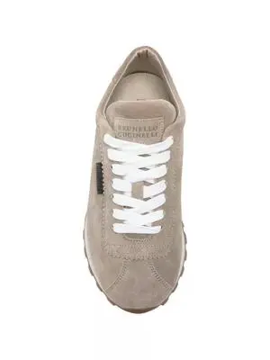 Brunello Cucinelli Monili Embellished Suede Sneakers