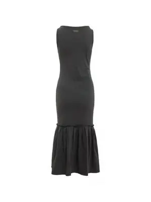 NACHE Layered Ruffled-hem Maxi Dress - Grey