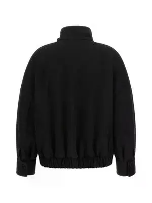 Alberto Biani Loro Piana Wool Bomber Jacket - Black