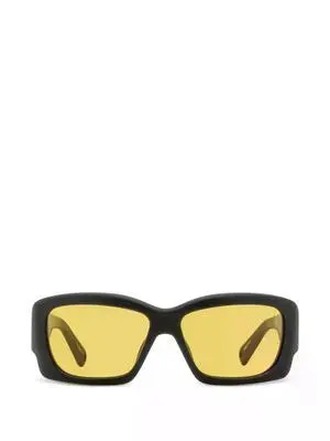 Jacquemus X Linda Farrow Croisiere Rectangular Sunglasses In Matt - Black