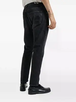 DONDUP Logo Plaque Straight Leg Jeans
