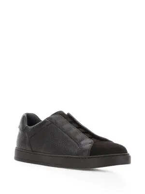 DOUCAL'S Grainy-leather Panelled Sneakers