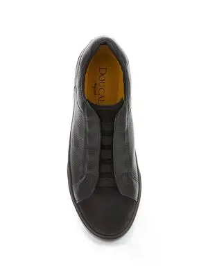 DOUCAL'S Grainy-leather Panelled Sneakers