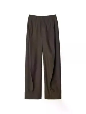 LEMAIRE Baggy Tropical Wool Blend Trousers - Brown