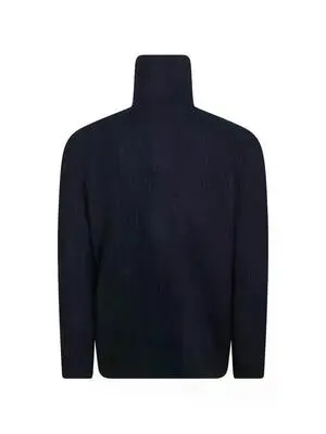Tagliatore Ribbed-knit Zip-up Cardigan - Blue
