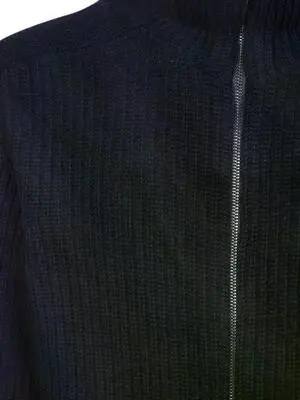 Tagliatore Ribbed-knit Zip-up Cardigan