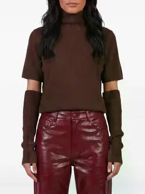 Federica Tosi Ribbed-knit High-neck Sweater - Brown