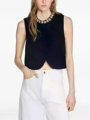 Sandro Embellished Wool Blazer