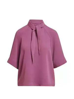 Essentiel Antwerp Raglan-sleeve Tie-neck Blouse - Purple