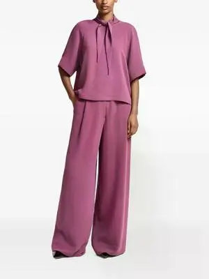 Essentiel Antwerp Raglan-sleeve Tie-neck Blouse - Purple