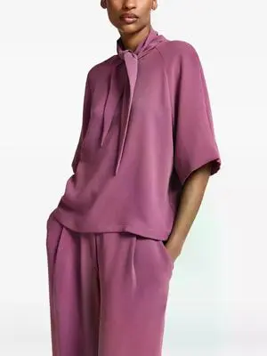 Essentiel Antwerp Raglan-sleeve Tie-neck Blouse - Purple