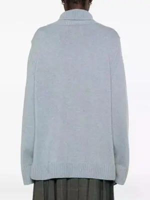 Eric Bompard Split-sleeve High-neck Sweater