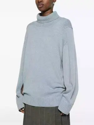 Eric Bompard High-neck Sweater With Split Sleeves - Blue
